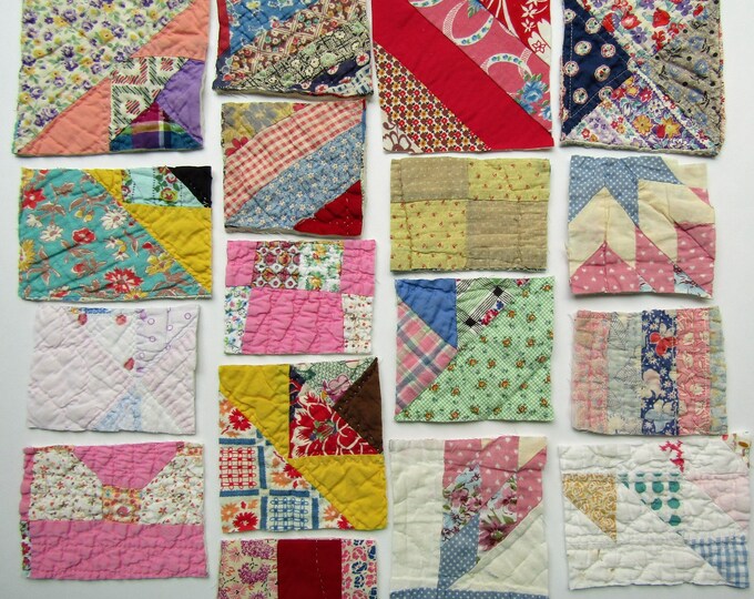 Mixed Patterns Bundle of Worn Antique and Vintage Patchwork Quilt ...