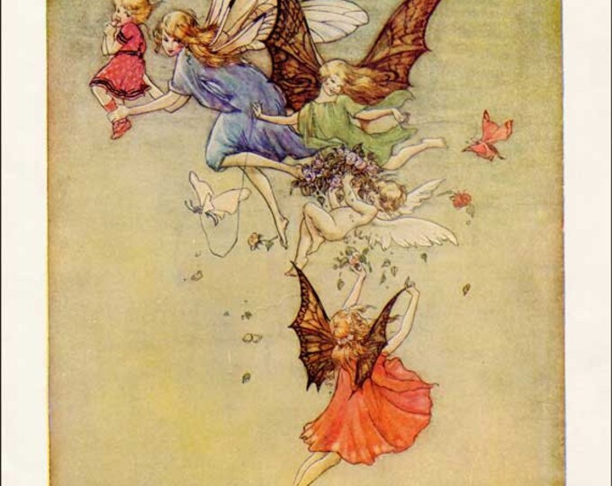 Vintage 1930's Sunset Fairies by Florece Anderson Illustration ...