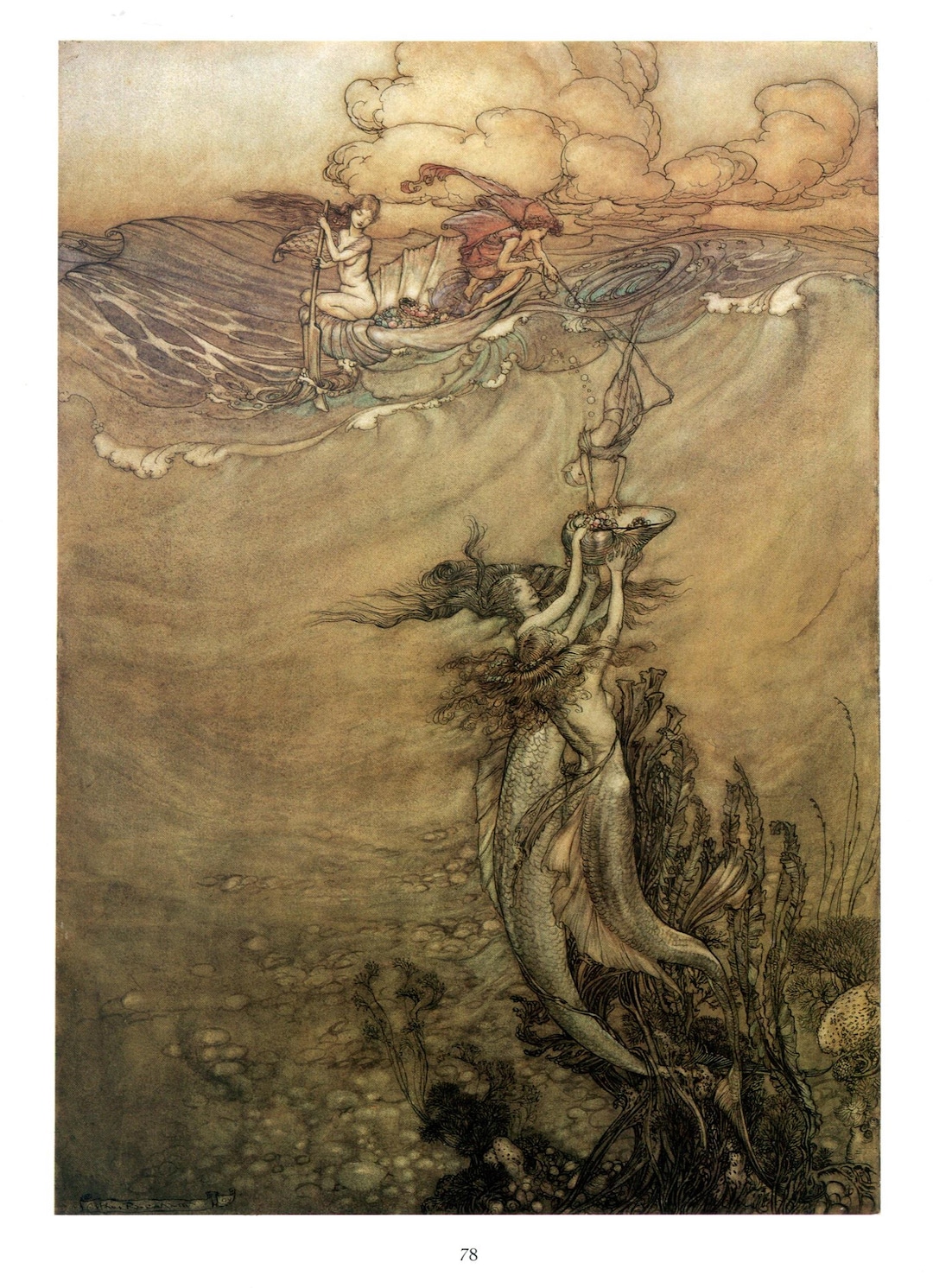 Vintage Original Arthur Rackham Bookplate, Illustration Print, Fairy ...