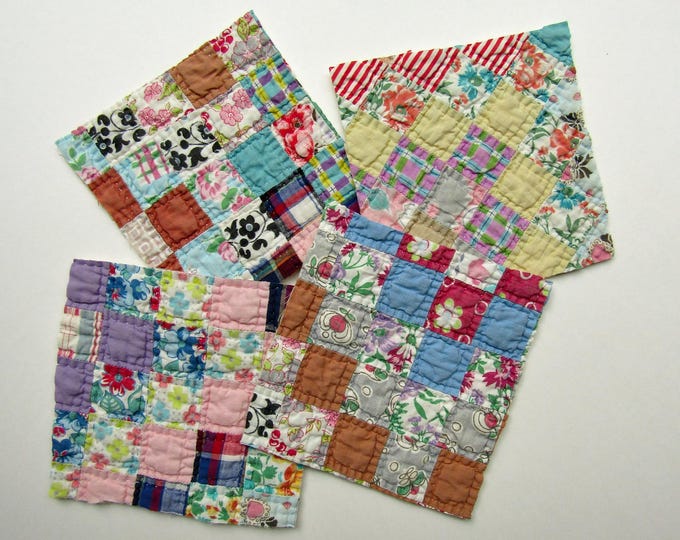 Postage Stamp 1930's Vintage Feedsack Fabrics Patchwork Quilt 5 Inch ...