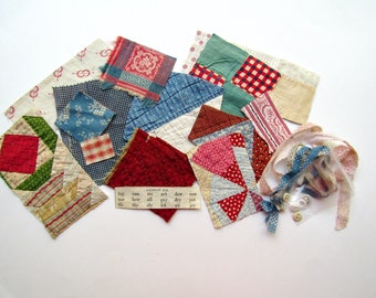 Bundle of 1930's Vintage Cotton Feedsack Fabrics Patchwork Quilt Pieces ...