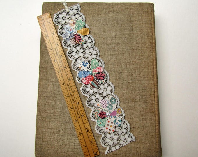 Recycled Antique Quilt Piece Bookmark, Feedsack and Calico Fabrics ...