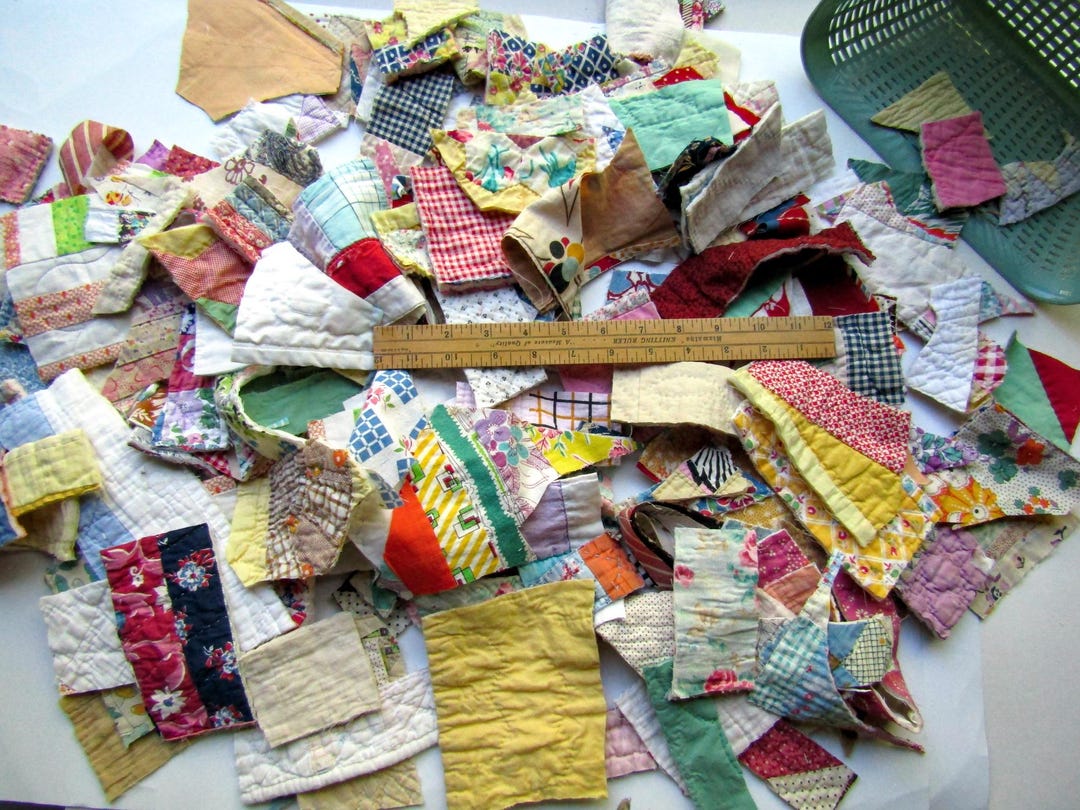 Large Lot of Feedsack, Calico Vintage Fabrics Quilt Piece Scraps, for ...