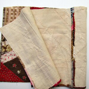 Antique 1890's Calico Fabrics Quilt Block, Quilt Square, Scrappy Crazy ...