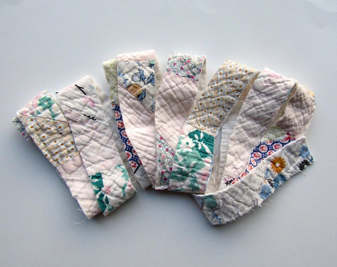 Scrappy Embellished Recycled Patchwork Quilt Ribbon, Pieced Band Made W ...