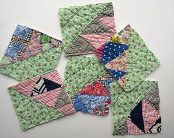 Bundle of 1930's Feedsack Fabrics Patchwork Quilt Pieces, Quilt Scrap ...