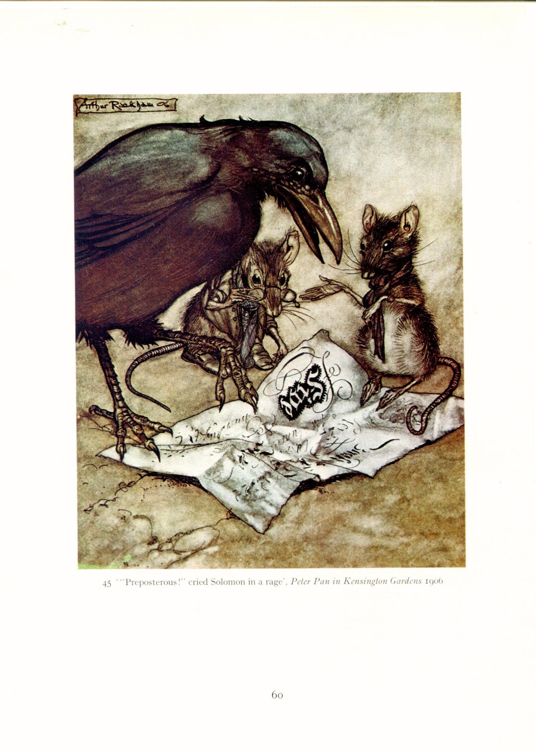 Vintage Original 1970's Arthur Rackham Bookplate, Illustration Print ...