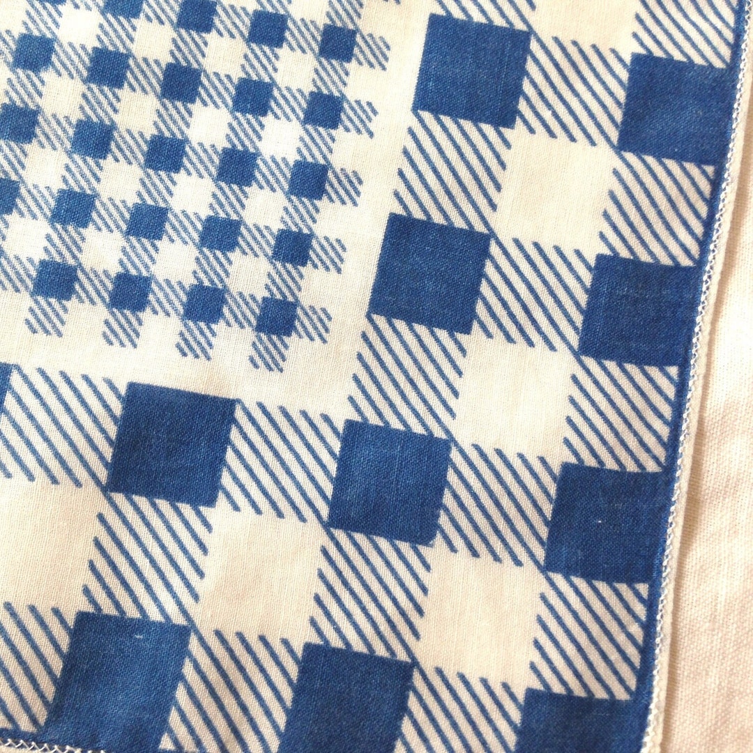 Vintage Hanky Blue and White Checks, Small Pocket Square - Etsy