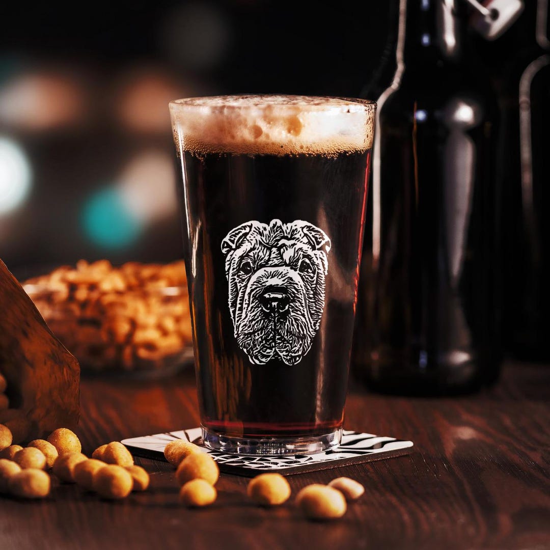 Shar Pei Pint Glass by Dogface Studio - Etsy