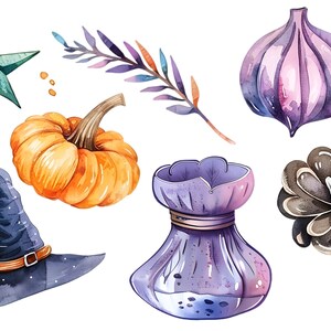 Watercolor Halloween Clipart, High Quality Transparent Pngs, Instant ...