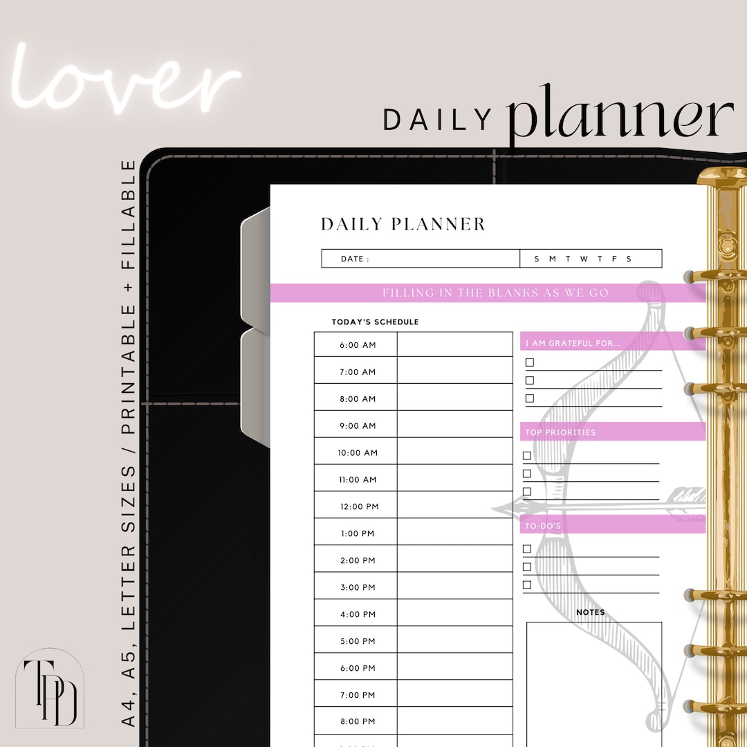 Swiftie Hourly Planner Printable, Time Blocking Template, Daily Planner ...