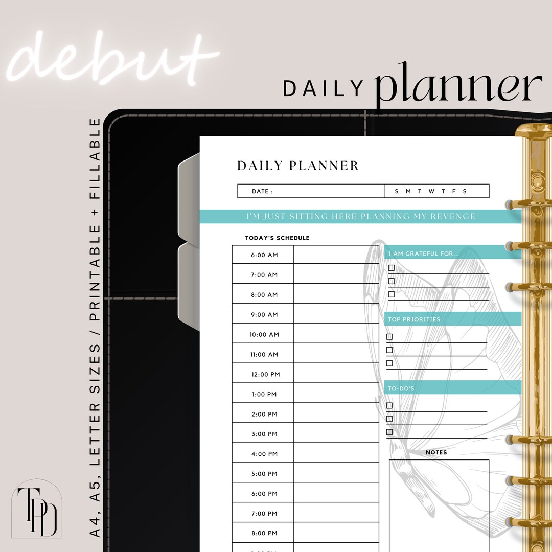 Swiftie Hourly Planner Printable, Time Blocking Template, Daily Planner ...