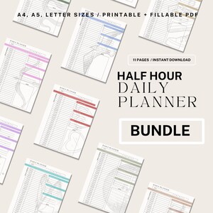 Swiftie Half Hourly Planner Printable Bundle, Time Blocking Template ...