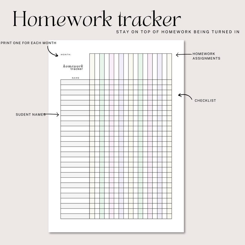 Teacher Planner Bundle: Student Checklist, Homework Log, Assignment ...