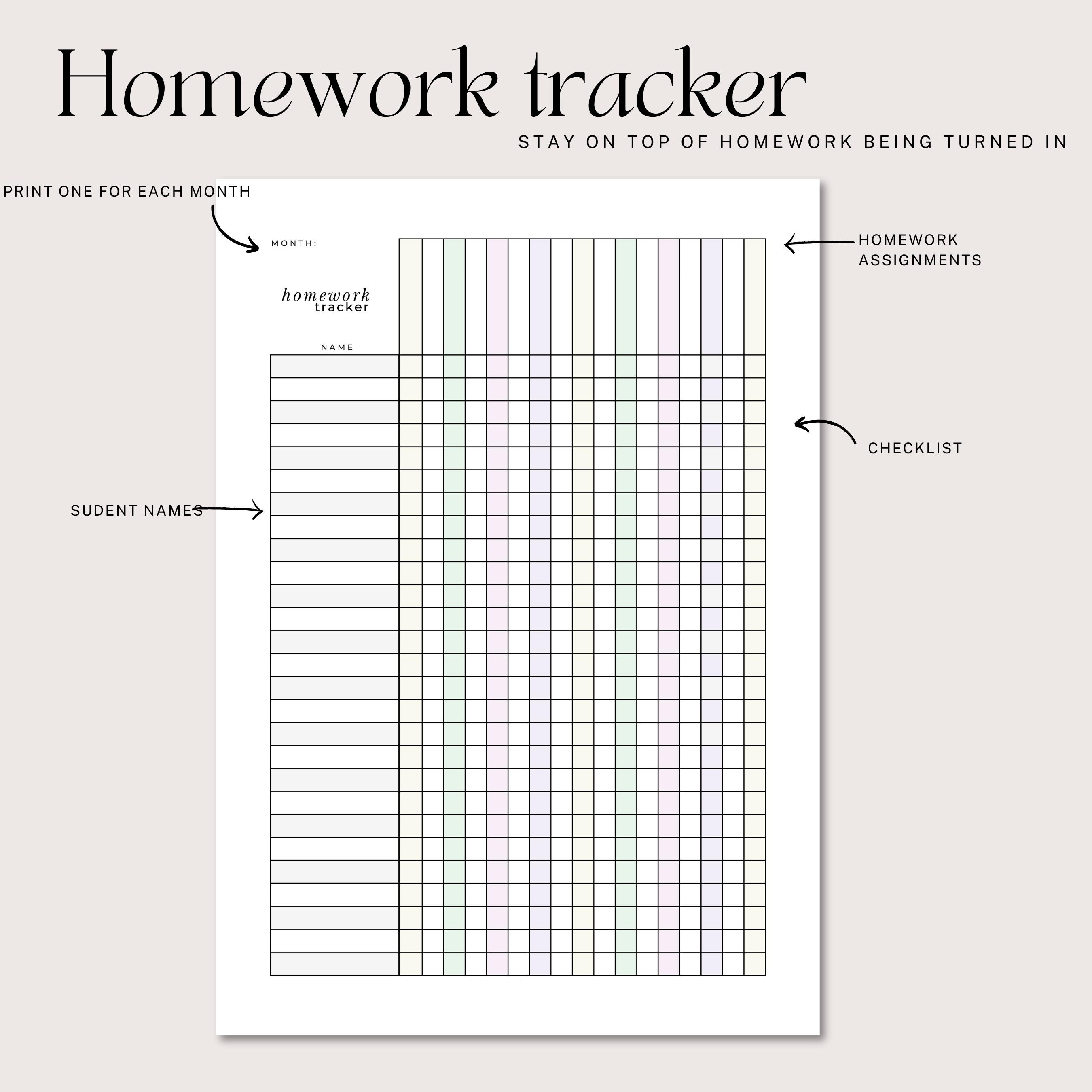 Teacher Planner Bundle: Student Checklist, Homework Log, Assignment ...