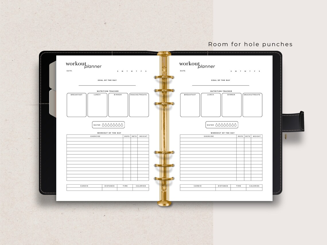 Workout Planner Printable, Exercise Tracker, Meal Planner, Nutrition ...