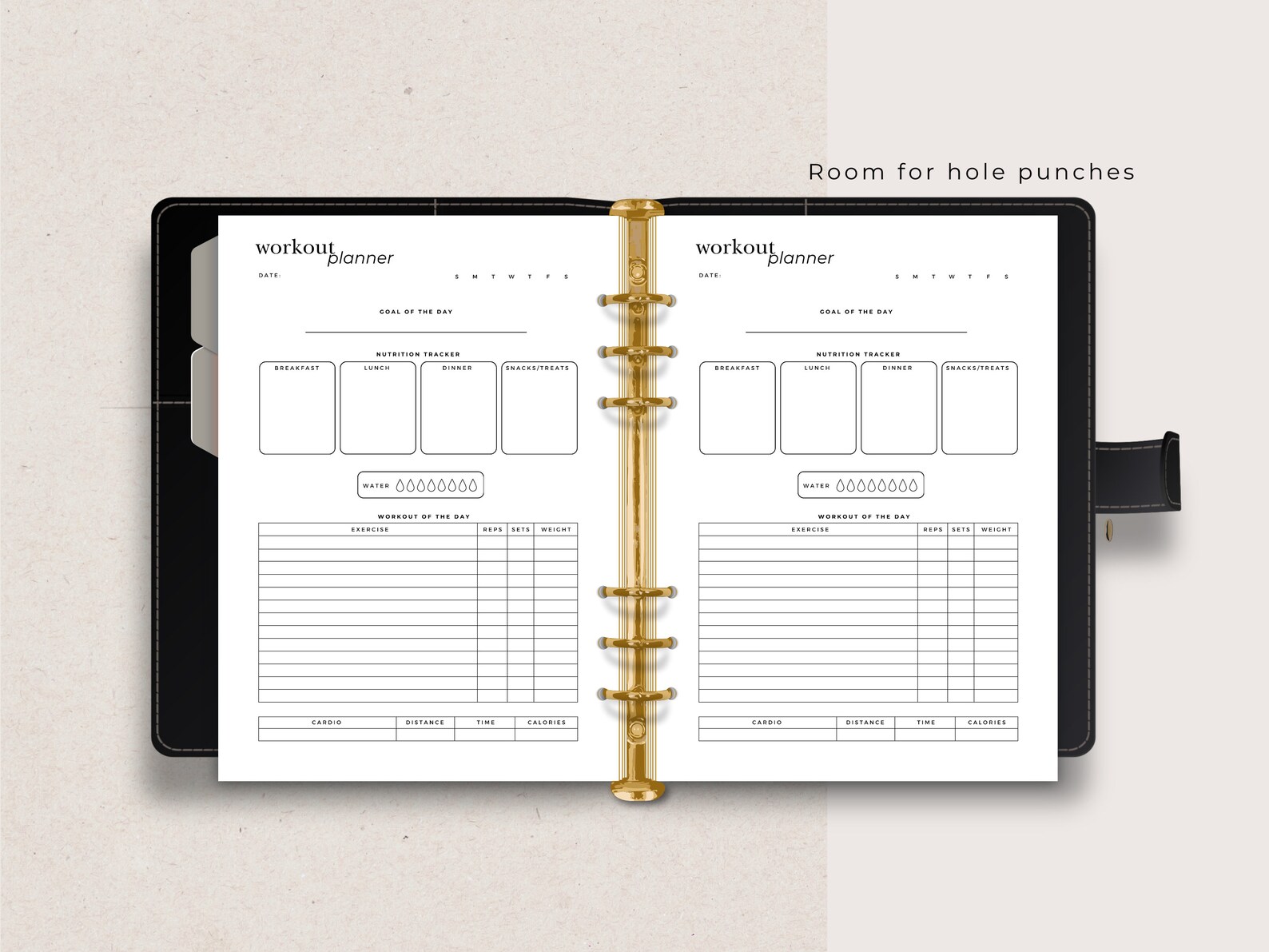 Workout Planner Printable, Exercise Tracker, Meal Planner, Nutrition ...