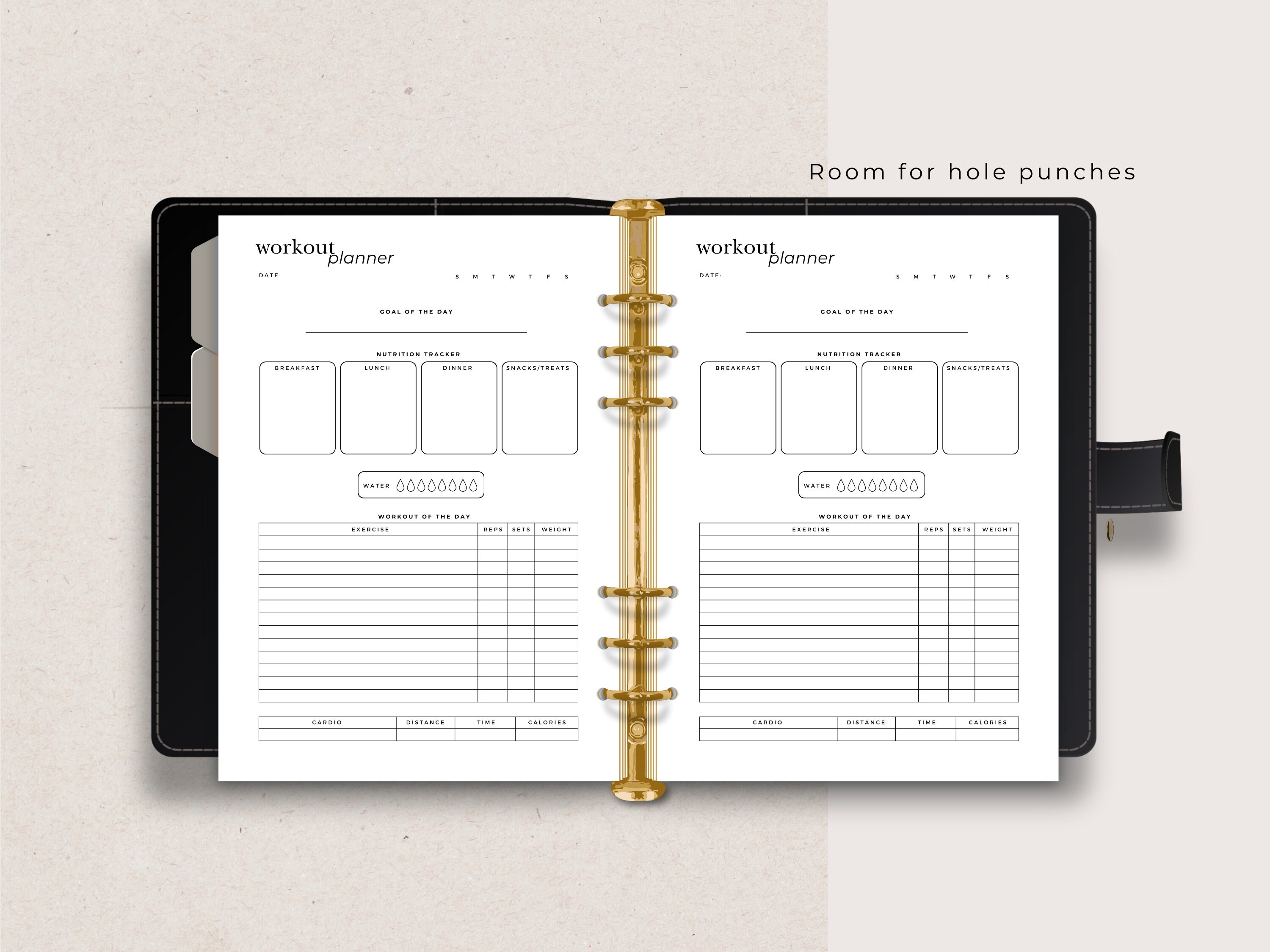 Workout Planner Printable, Exercise Tracker, Meal Planner, Nutrition ...