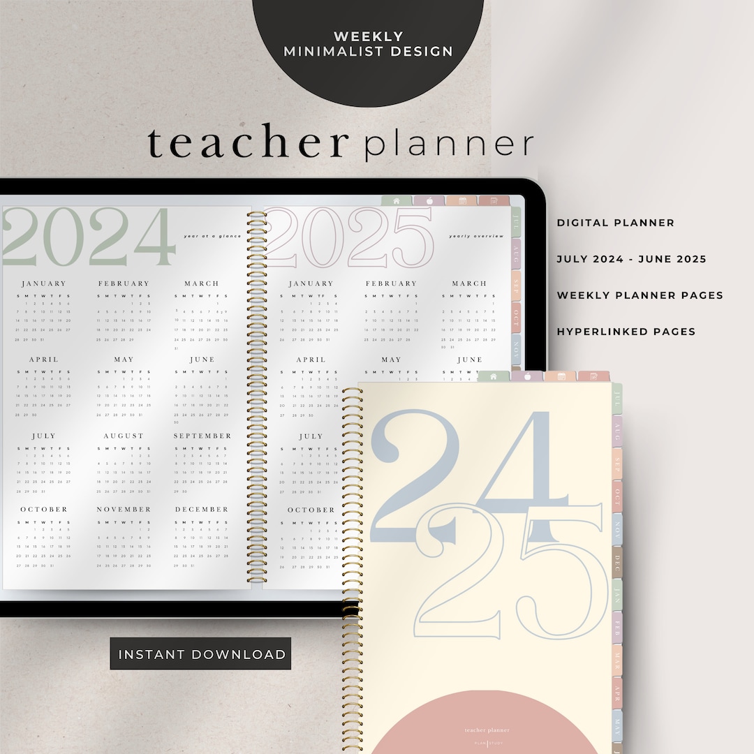 Digital Teacher Planner 2024 2025, Dated Academic Planner, Good Notes ...