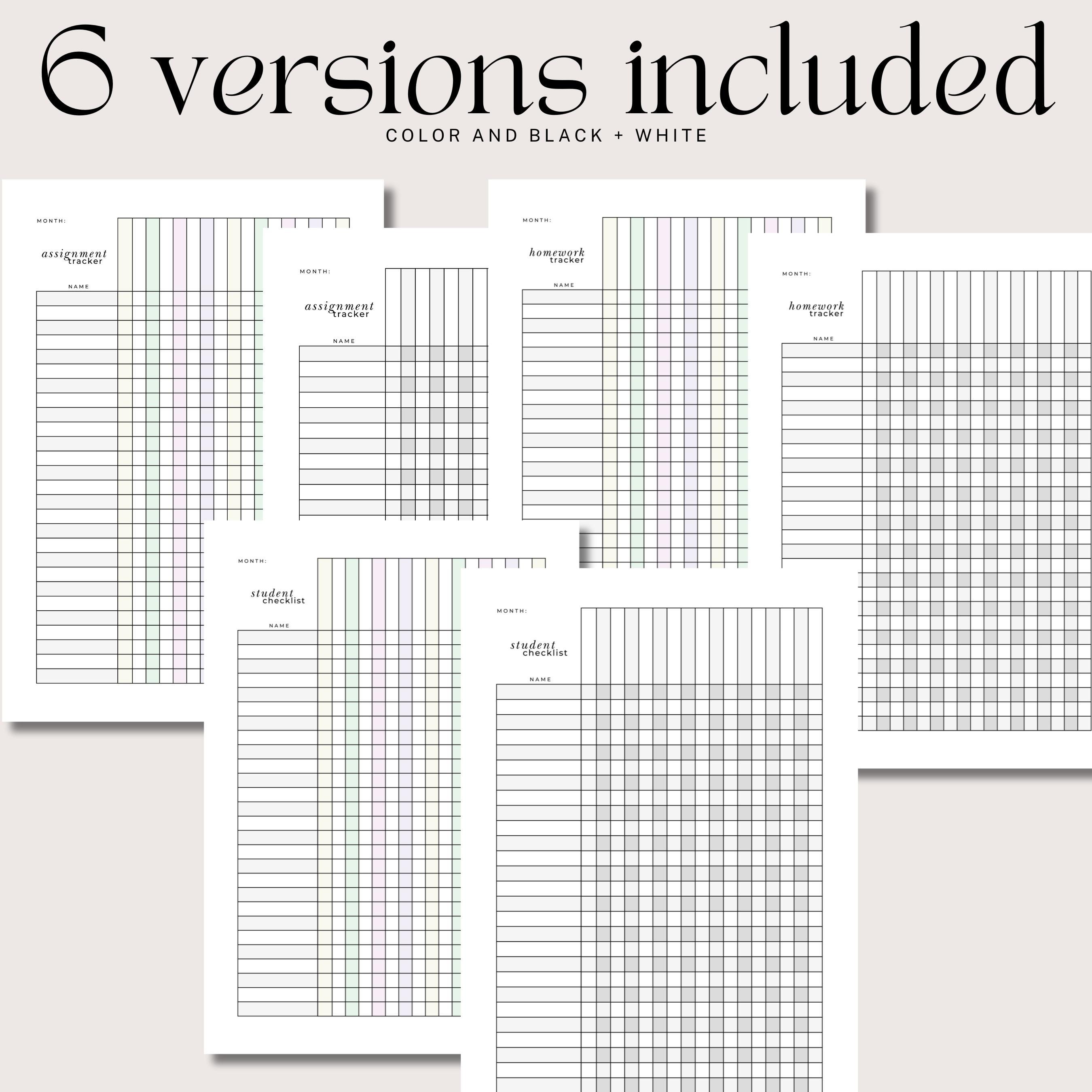 Teacher Planner Bundle: Student Checklist, Homework Log, Assignment ...