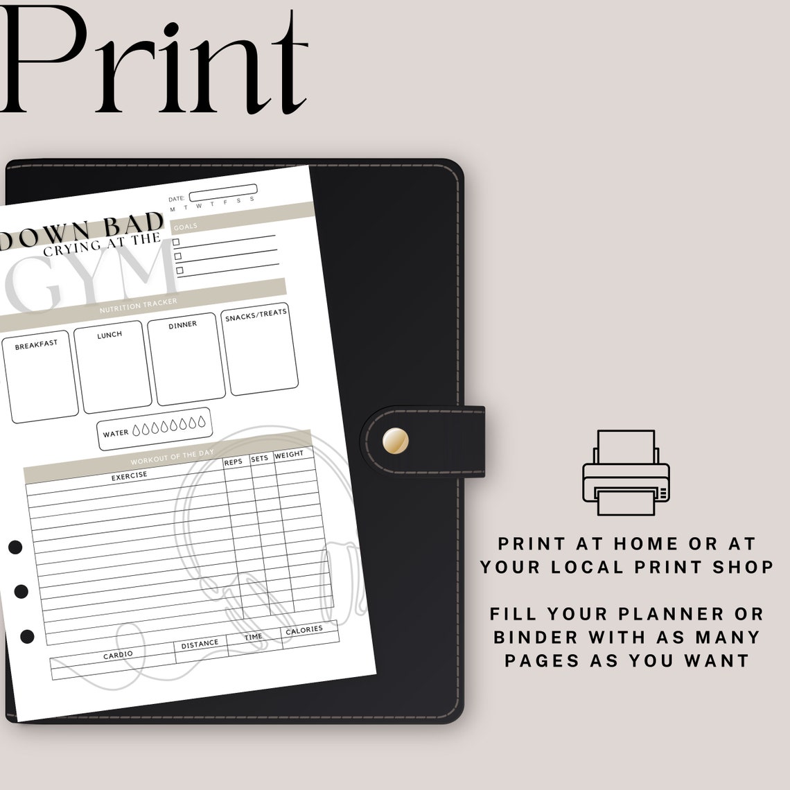 Swiftie Workout Planner Printable, Fitness Tracker, Daily Meal Workout ...