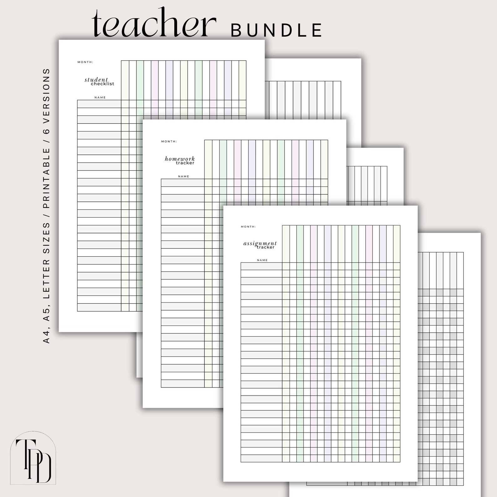 Teacher Planner Bundle: Student Checklist, Homework Log, Assignment ...