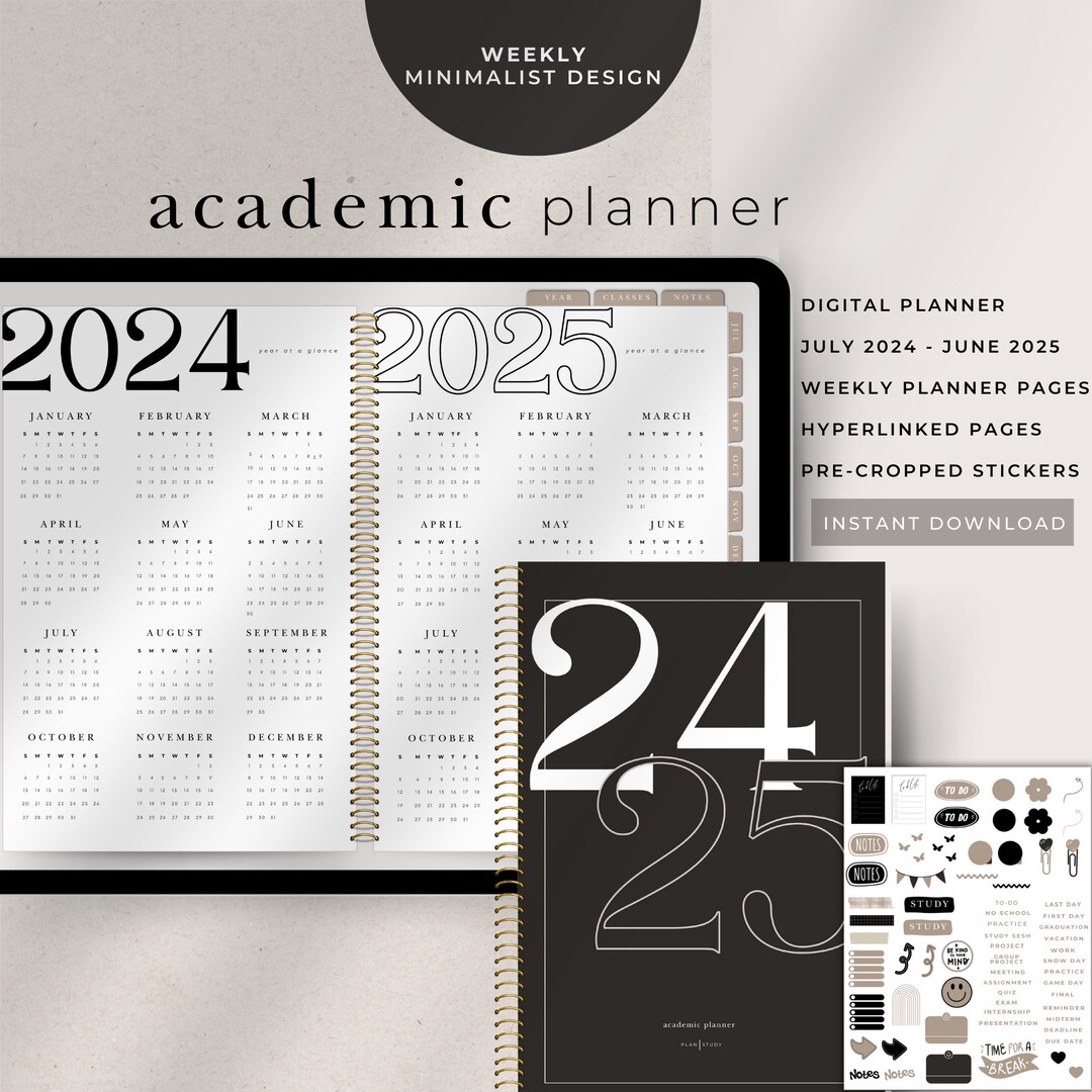 2024 2025 Digital Academic Planner, Weekly Good Notes Planner, Student ...