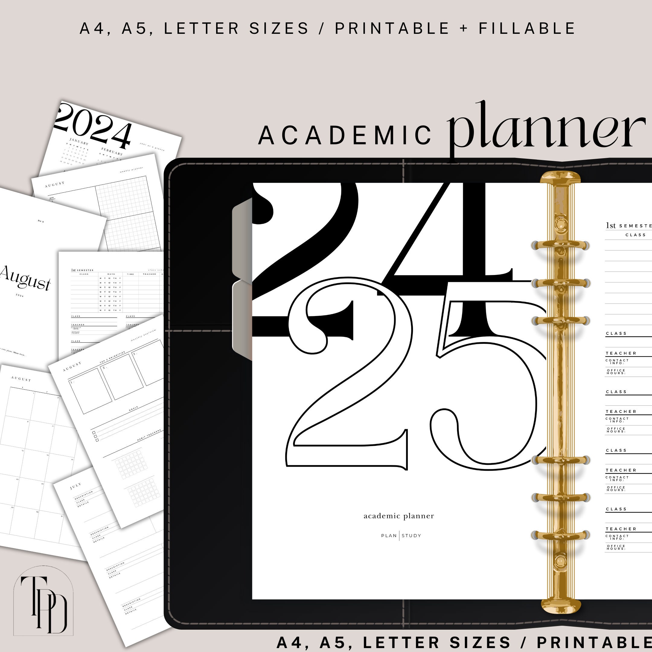 2024 2025 Academic Planner Printable, Student Planner, High School ...