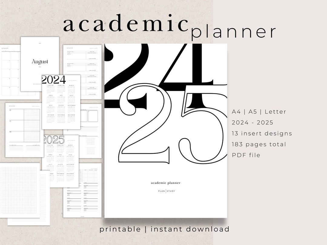 Student Academic Planner 2024-2025, Semester Schedule & Homework ...