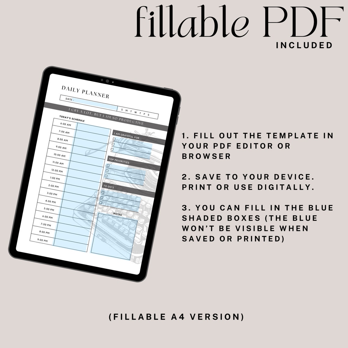 Swiftie Hourly Planner Printable, Time Blocking Template, Daily Planner ...