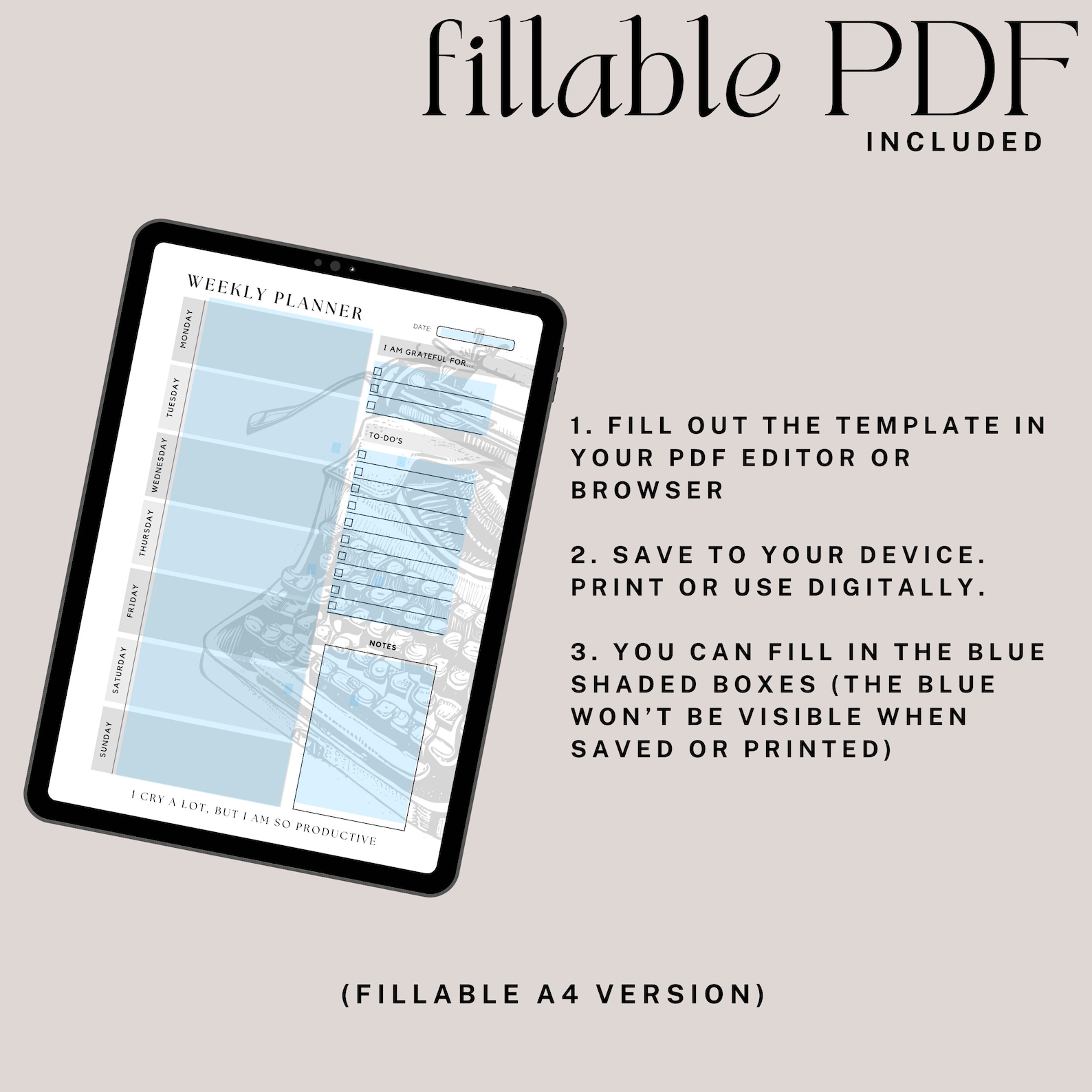 Swiftie Weekly Planner Printable Horizontal Schedule Minimal Weekly ...