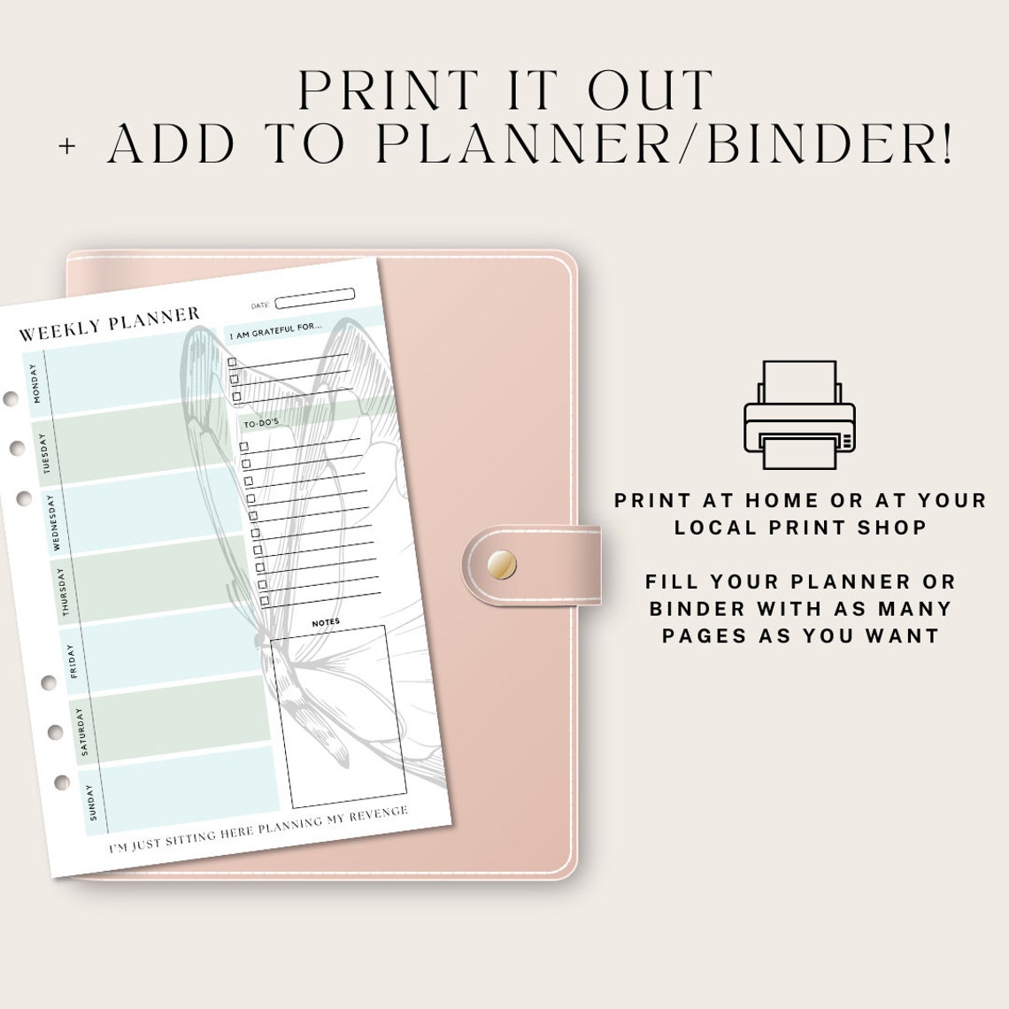 Swiftie Weekly Planner Printable Bundle Horizontal Schedule Minimal ...