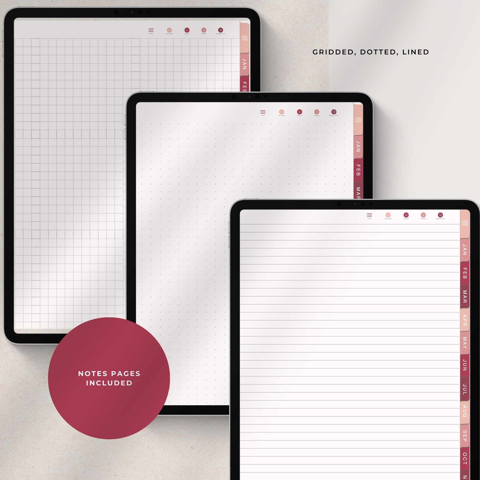 2025 Digital Planner for Goodnotes, Notability, iPad + Tablet, Pink ...