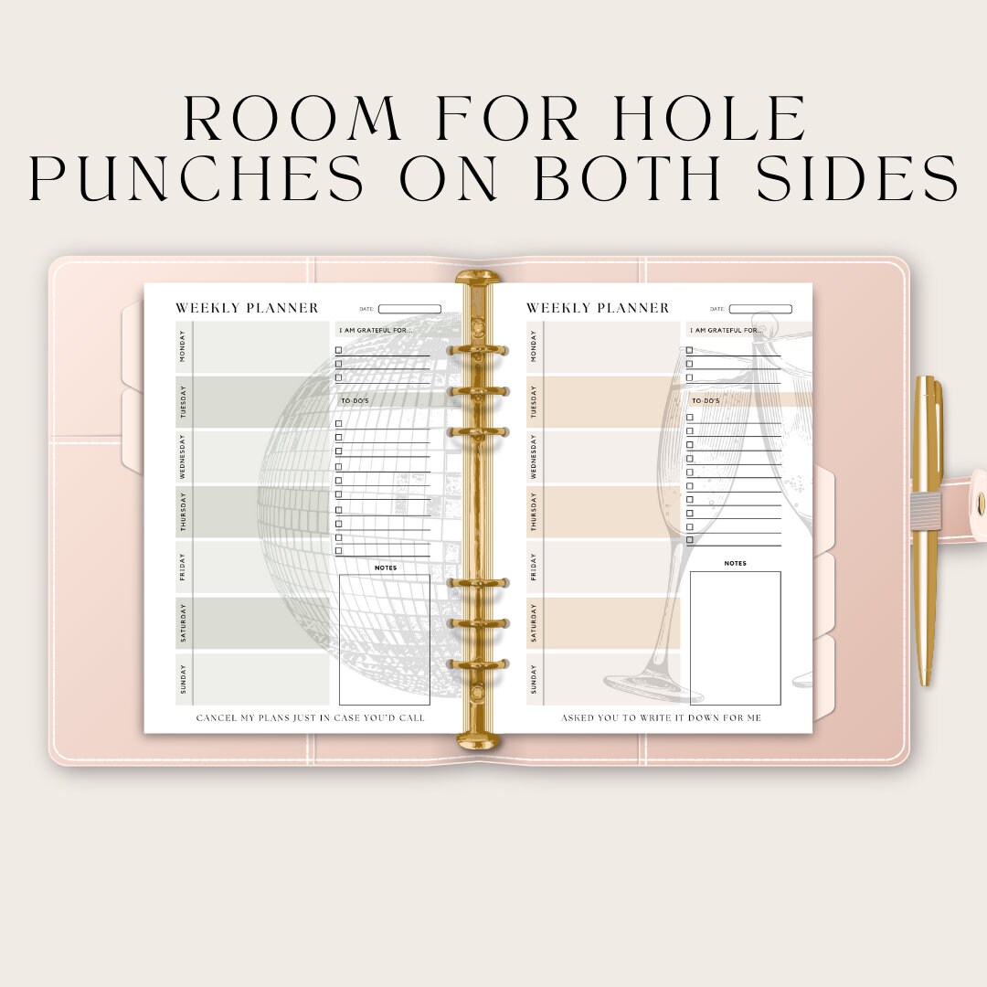 Swiftie Weekly Planner Printable Bundle Horizontal Schedule Minimal ...