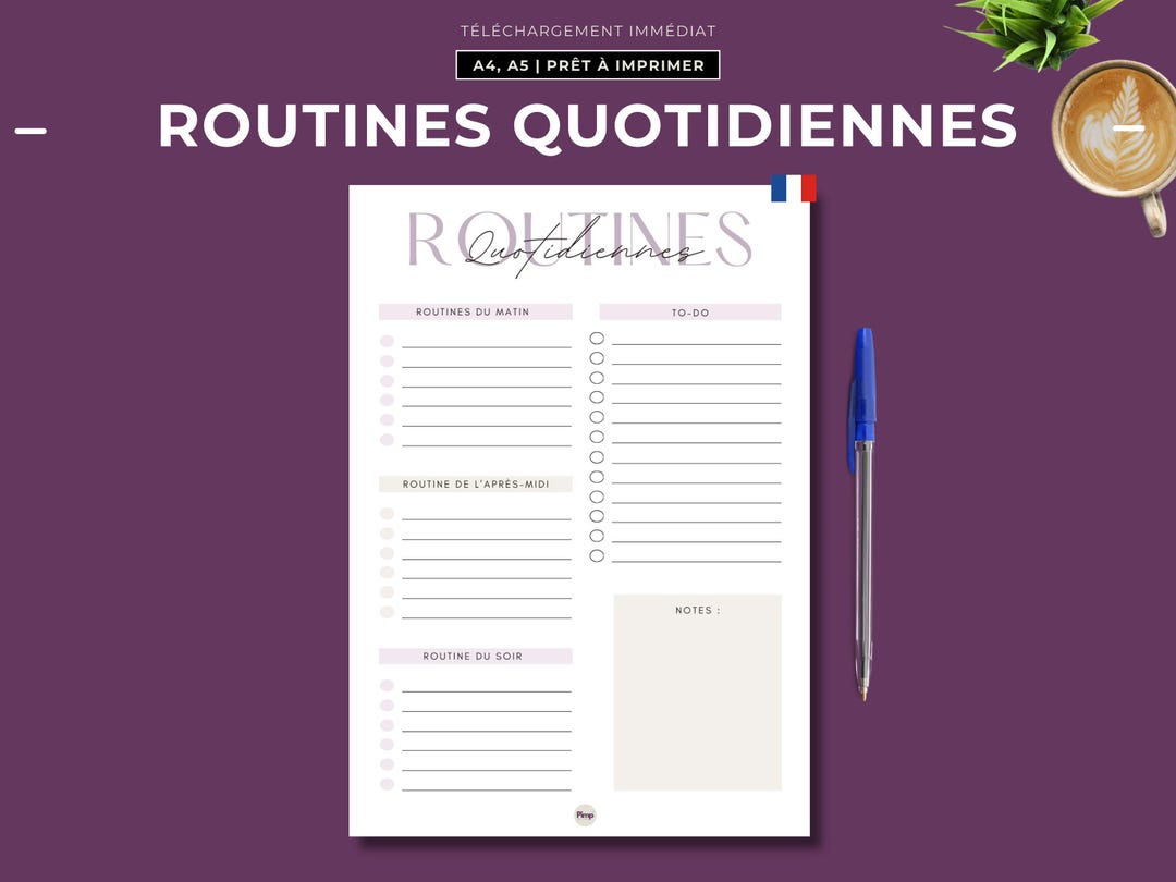 Printable Daily Routine Sheets Morning, Afternoon, Evening & Notes A4 ...