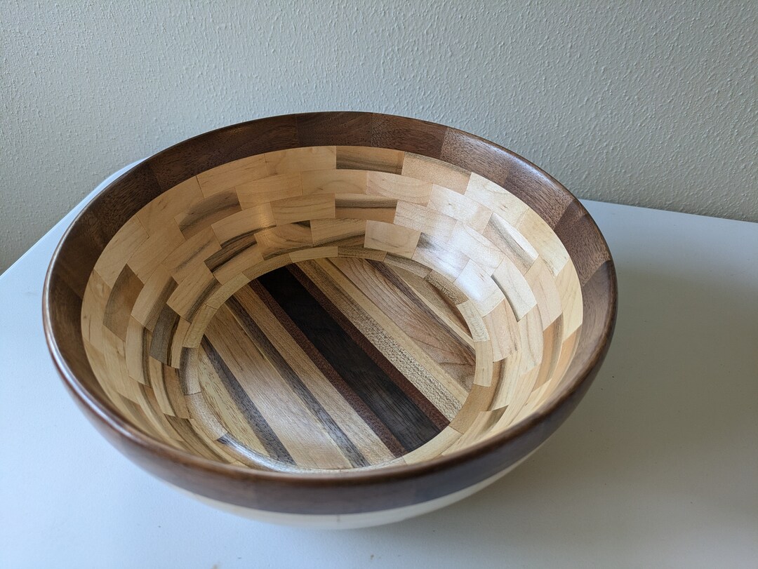 Segmented Maple Wooden Bowl - Etsy