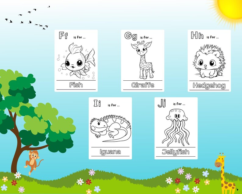 Printable Alphabet Coloring Book animal Edition Alphabet Coloring Page ...