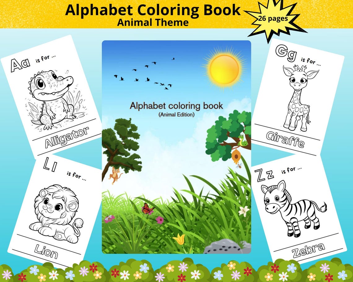 Printable Alphabet Coloring Book animal Edition Alphabet Coloring Page ...