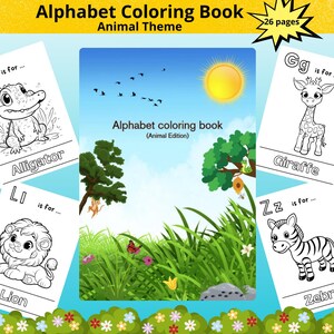 Printable Alphabet Coloring Book animal Edition Alphabet Coloring Page ...