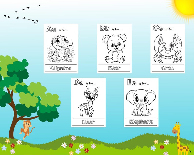 Printable Alphabet Coloring Book animal Edition Alphabet Coloring Page ...