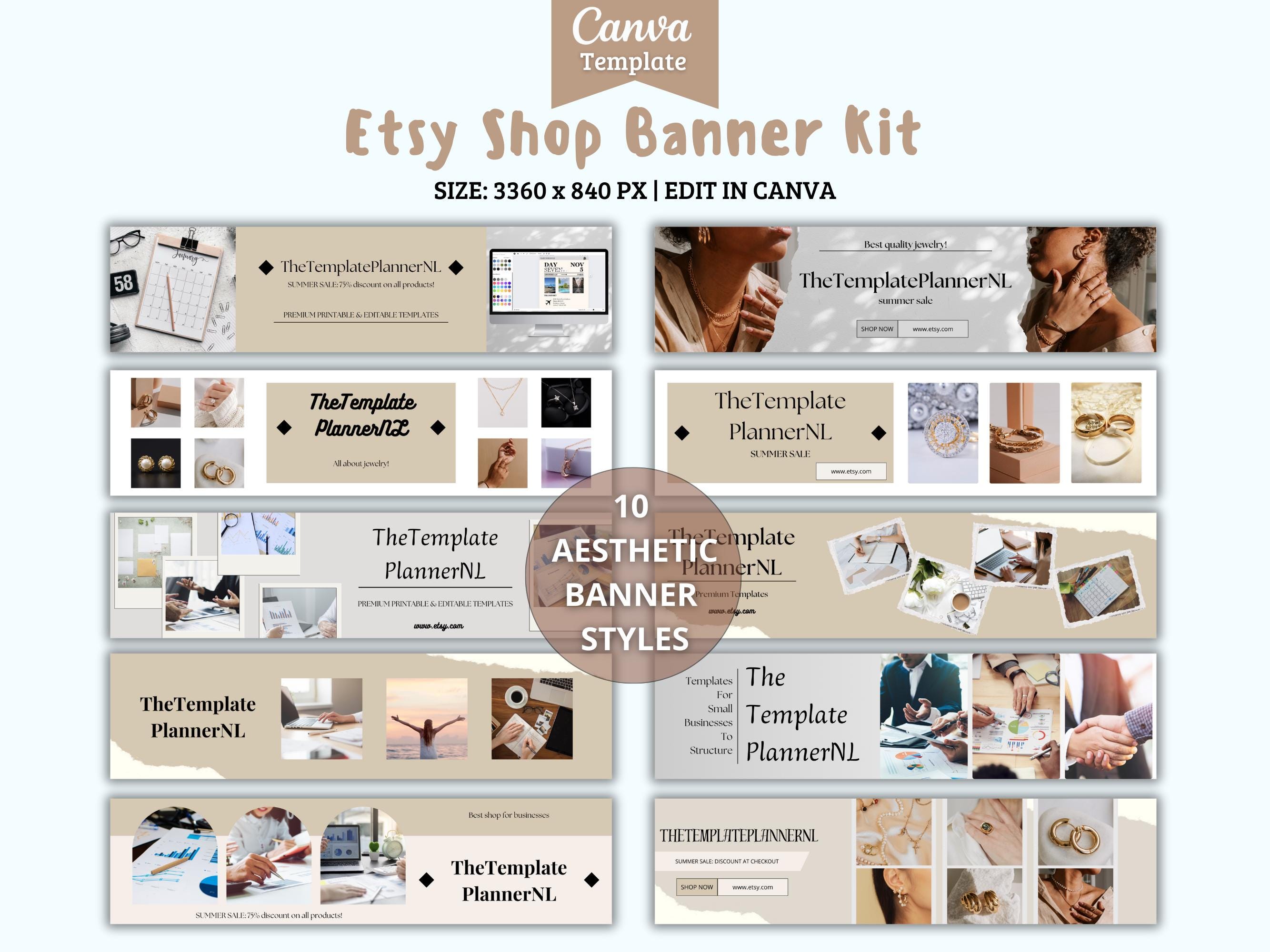 Etsy Shop Banner Templates 10 Editable Banner Templates Etsy Shop ...