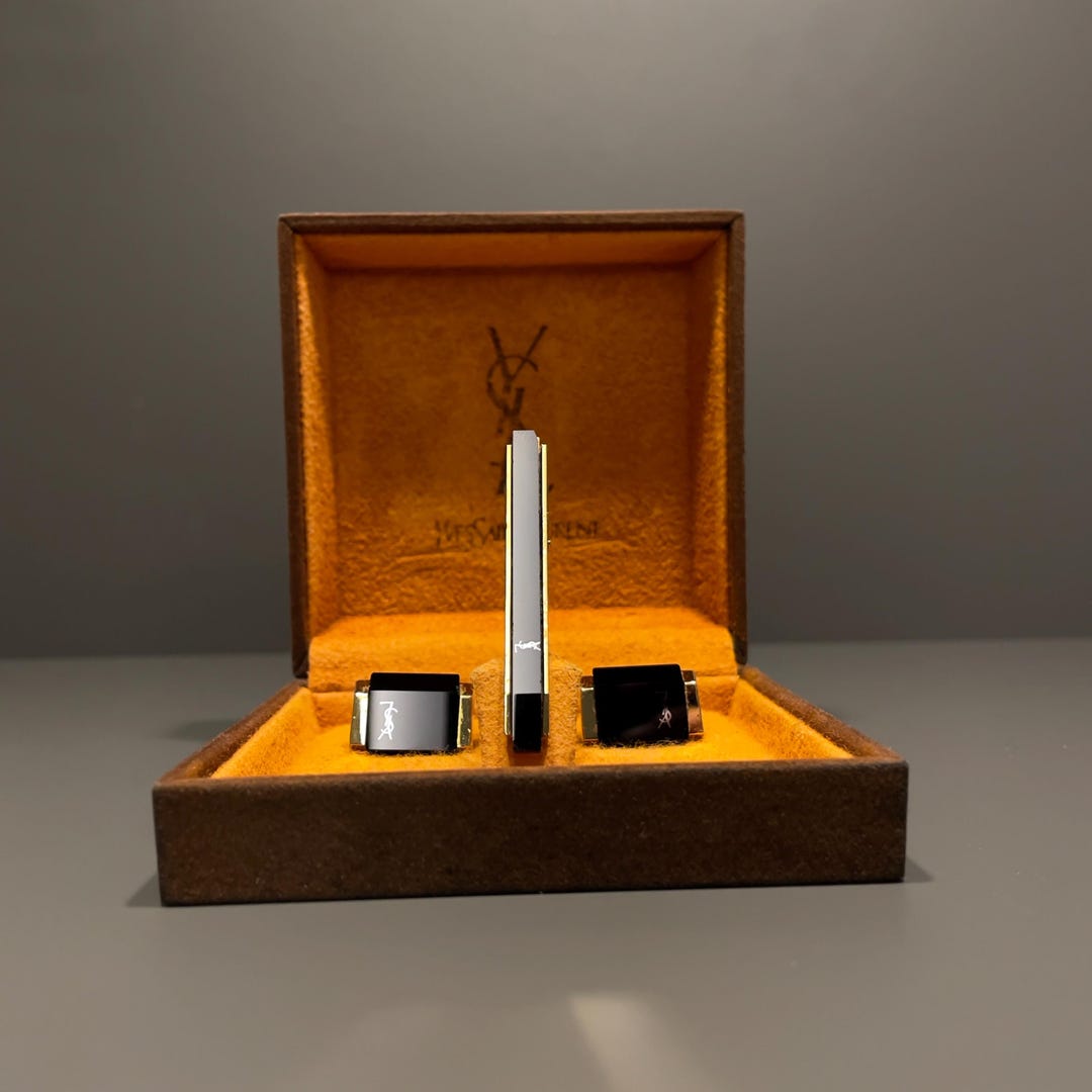 Yves Saint Laurent,cufflinks Tie Clip,ysl,best Men Gift.gold Cuflinks ...