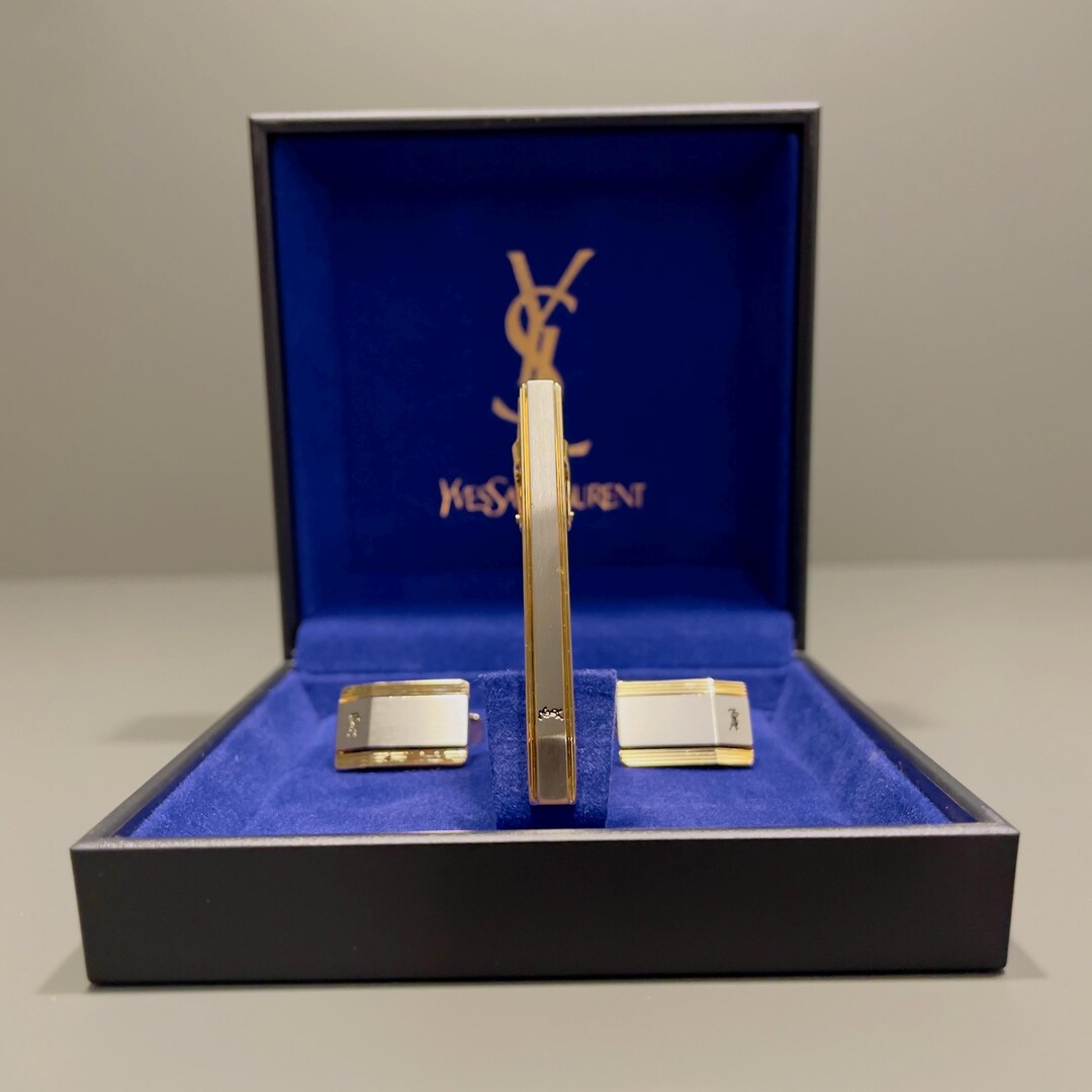 Yves Saint Laurent,cufflinks Tie Clip,ysl,best Men Gift,in Perfect ...