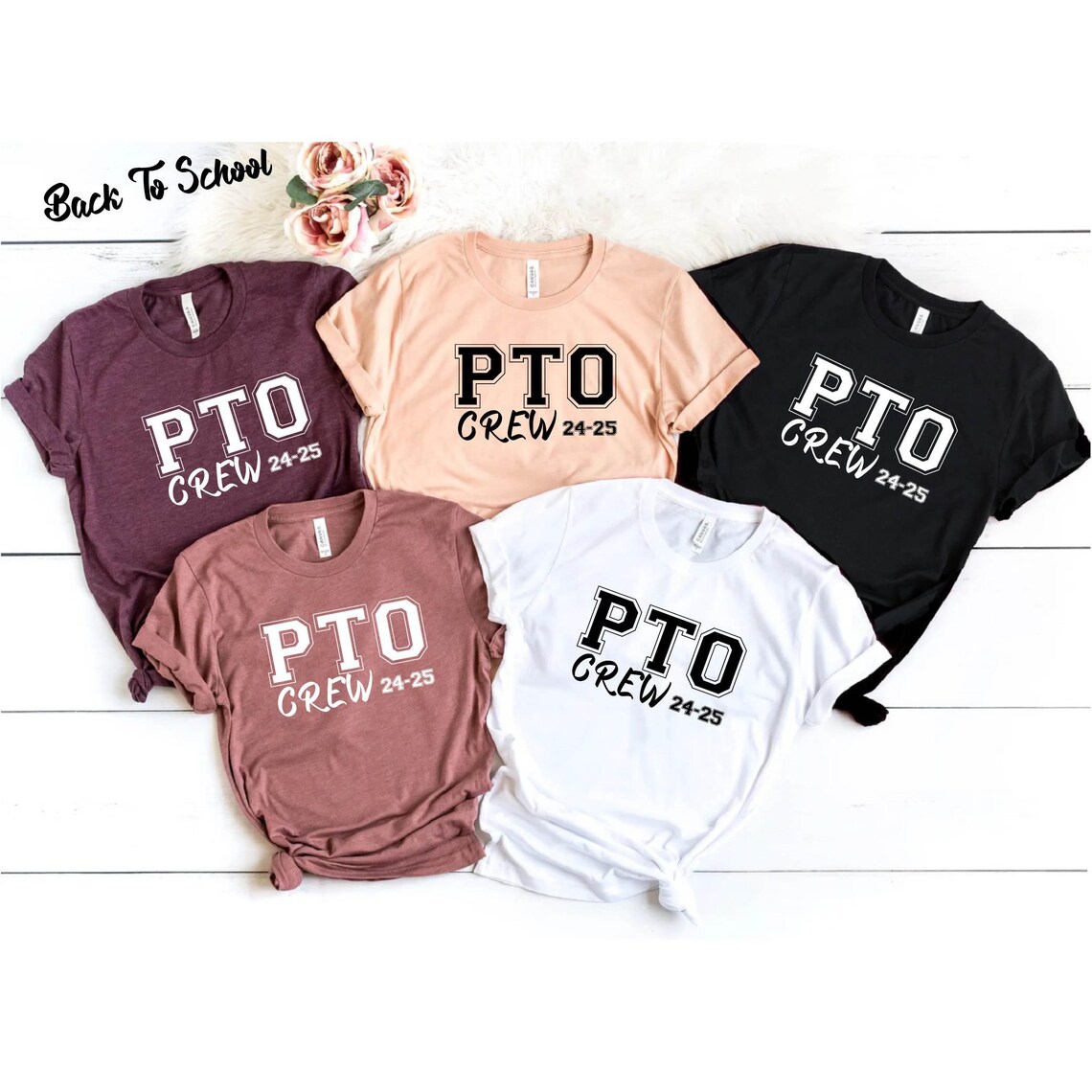 PTO Crew 24-25 Shirt, Parent Teacher Organization T-shirt, Back to ...