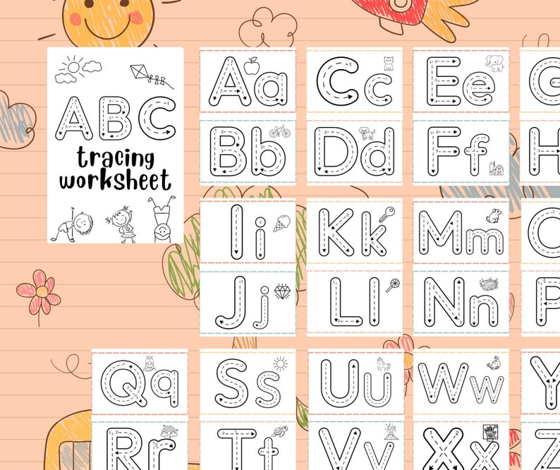 Alphabet Tracing Worksheets, Daycare Learning Worksheets, Preschool ABC ...
