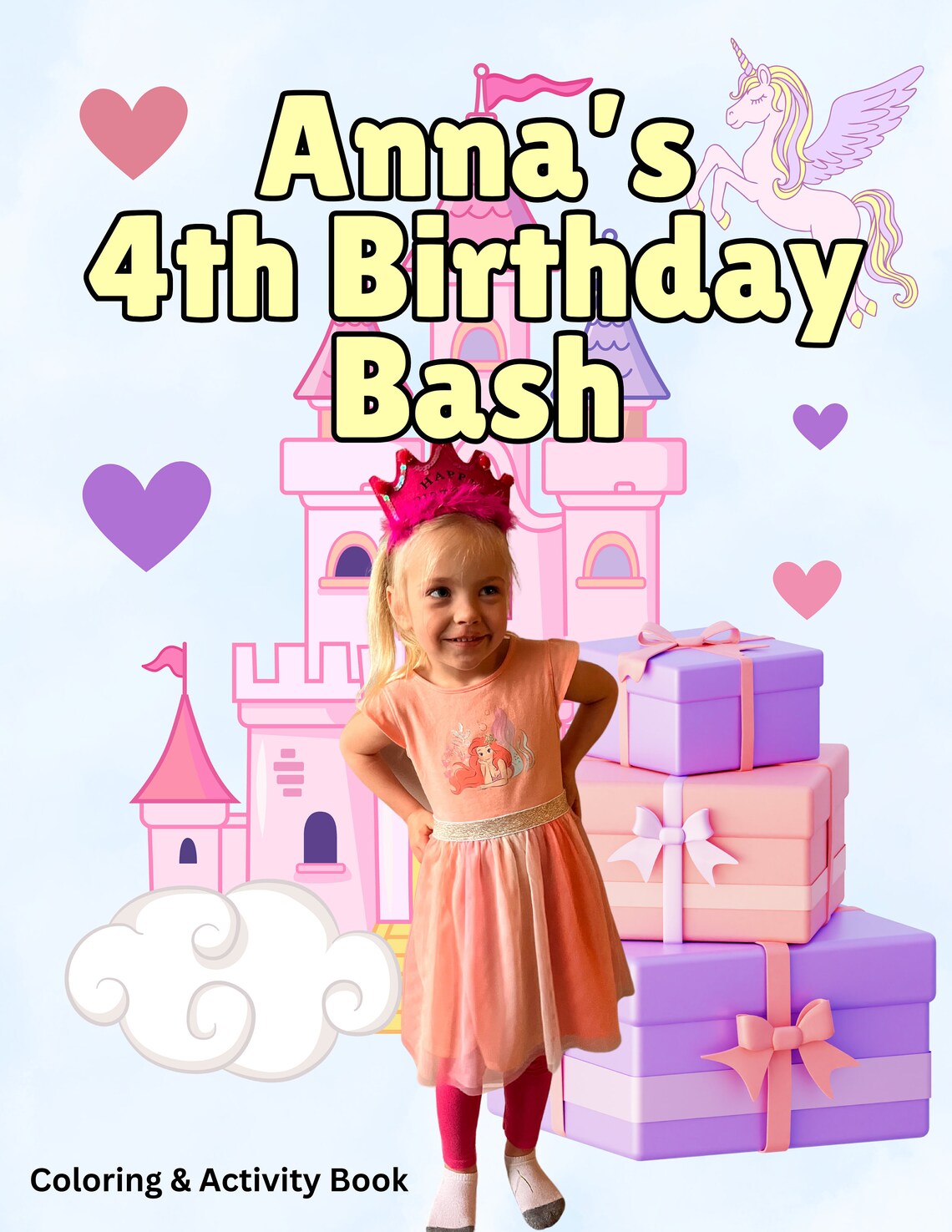 Custom Princess Coloring Book Party Favor, Girl Birthday Activity Book ...