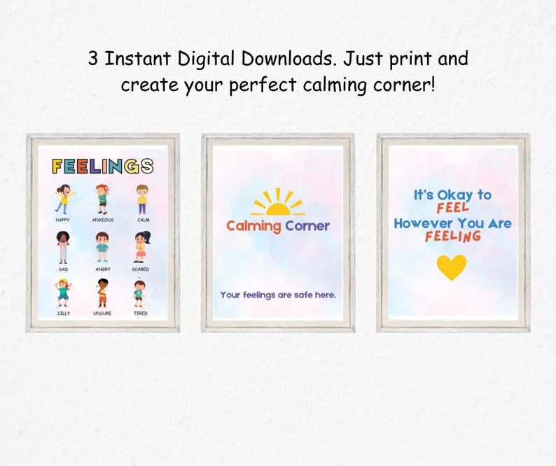 Calming Corner Posters, Feelings Poster, Calm Corner Classroom Decor ...