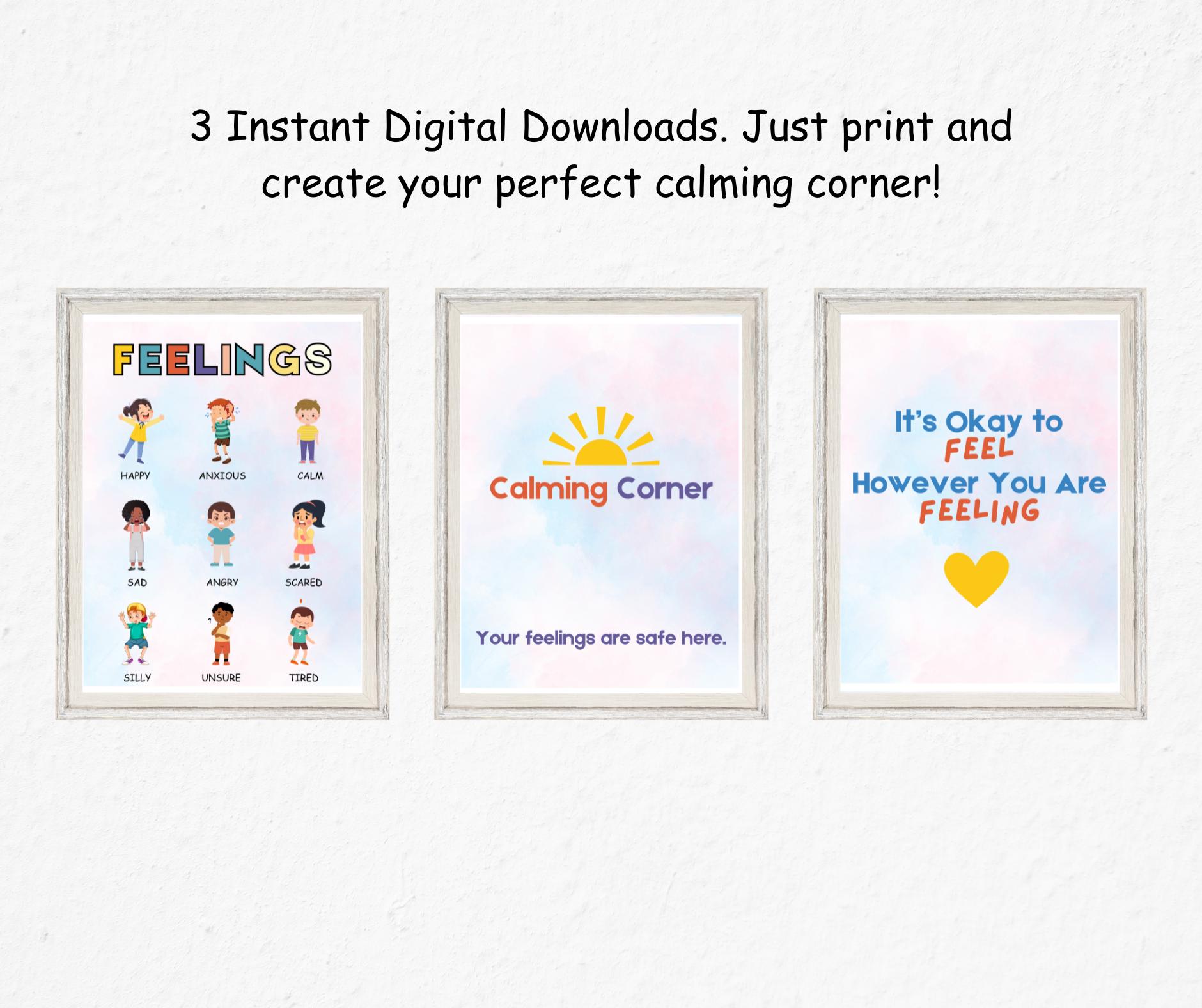 Calming Corner Posters, Feelings Poster, Calm Corner Classroom Decor ...