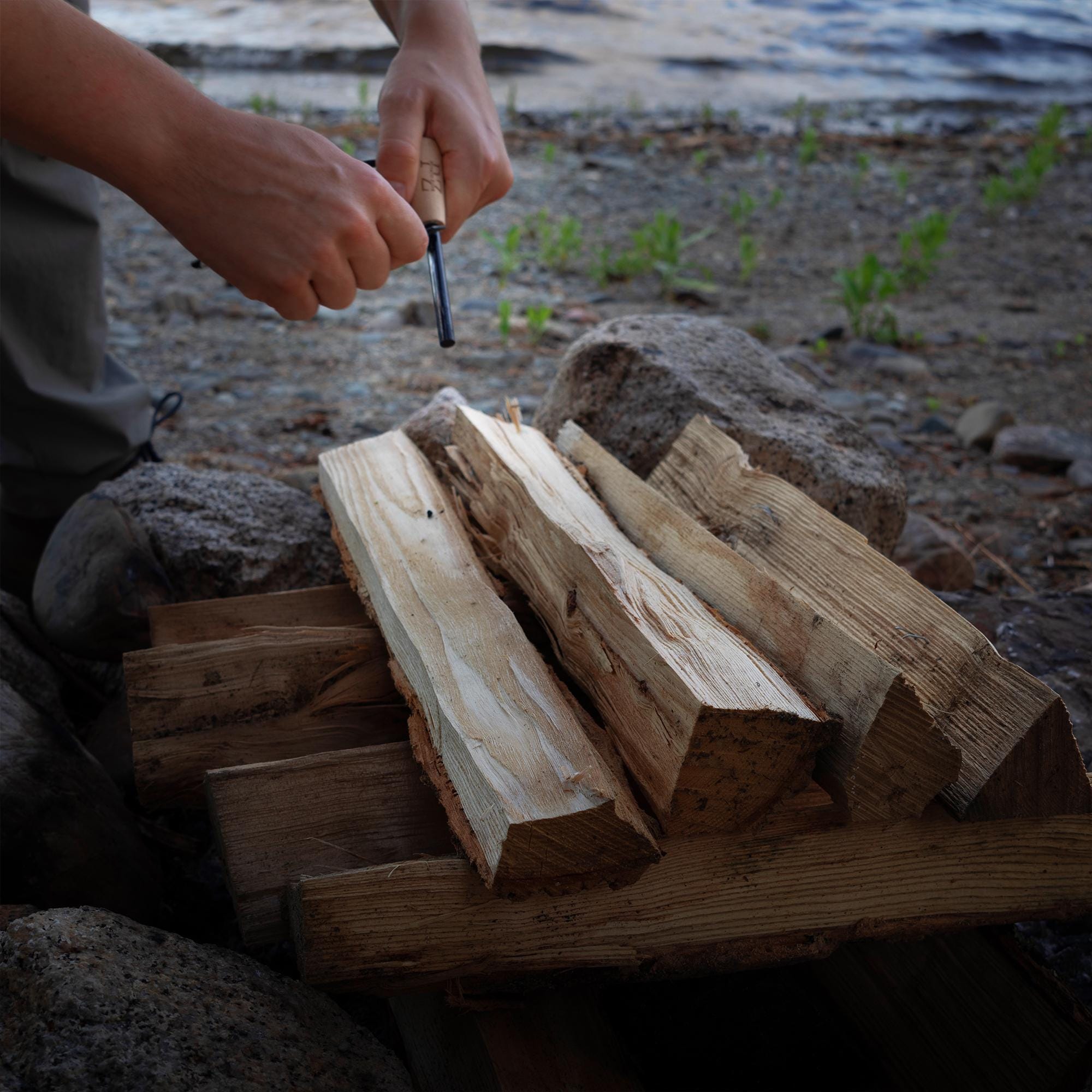 Wood Handle Flint Fire Starter With Ferro Rod Striker and Wrist Lanyard ...