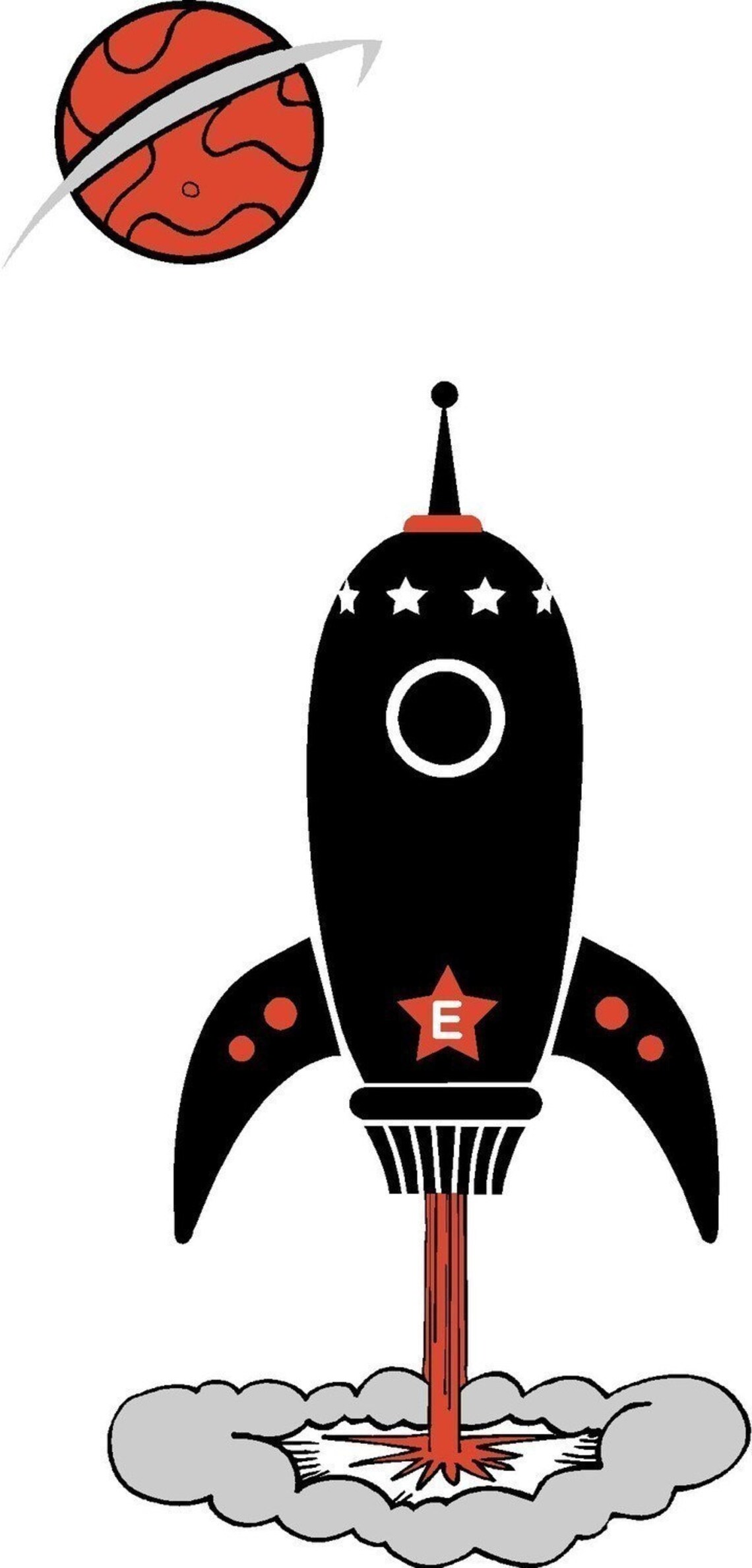 Personalized Rocket Vinyl Decal | Etsy